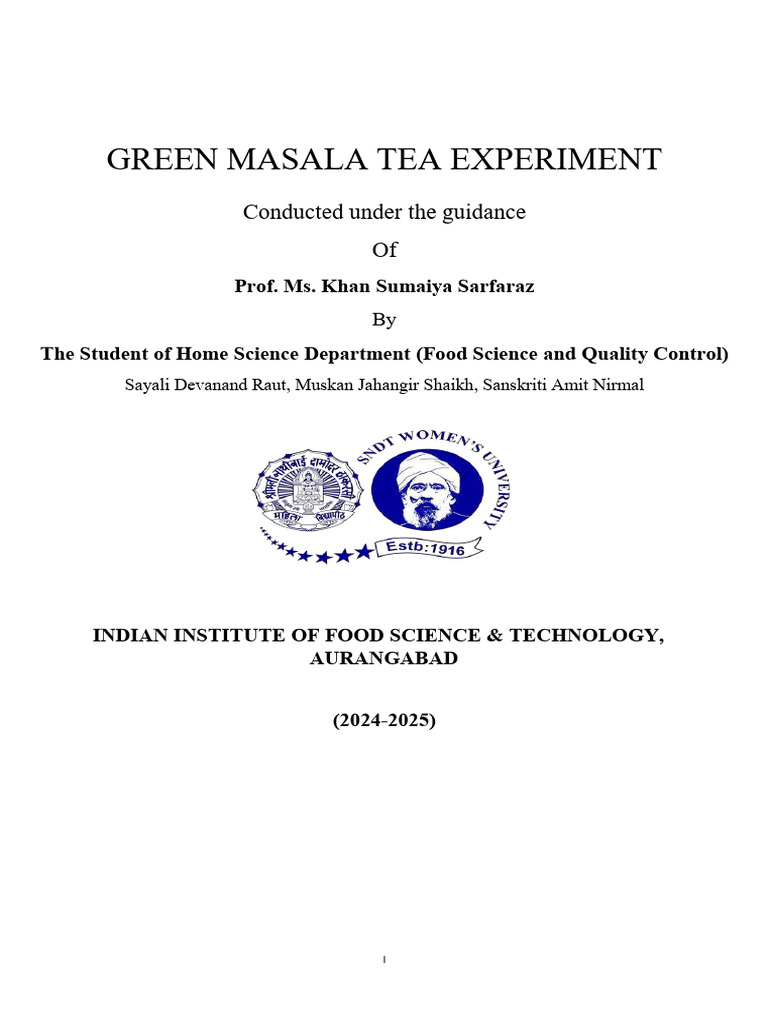 Green Masala Tea Experiment 123 | PDF | Tea | Dieting