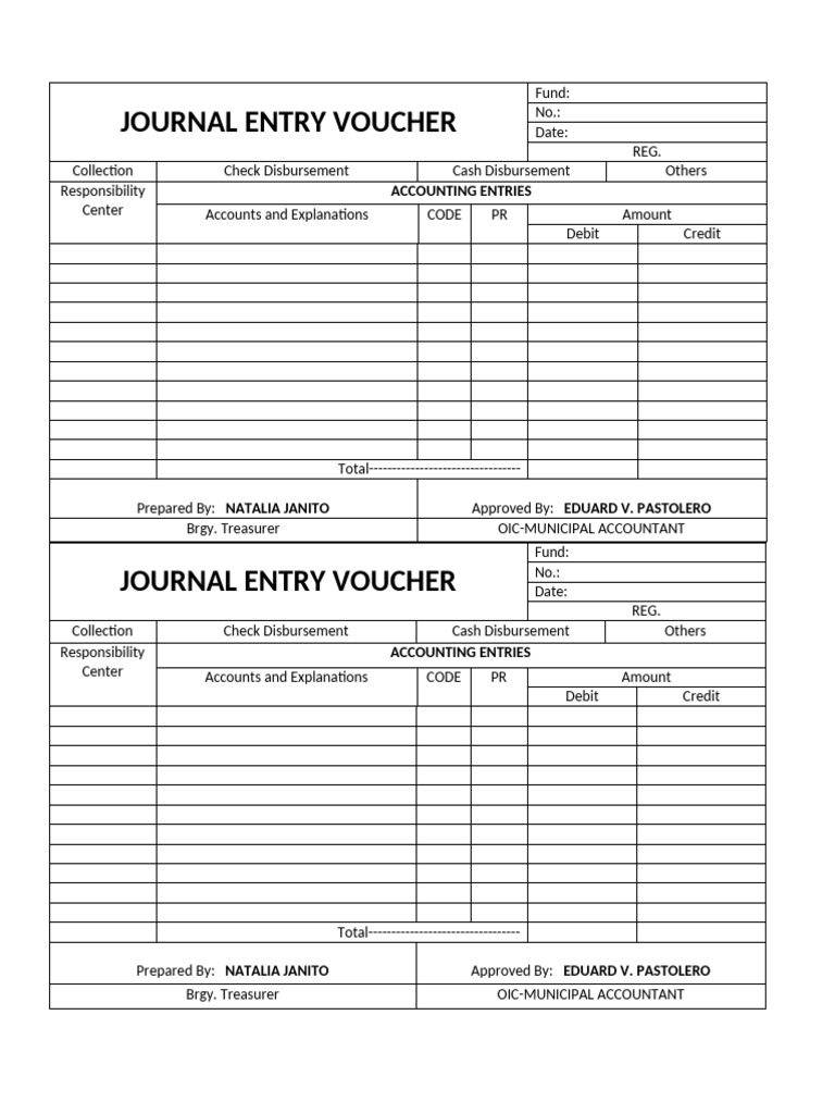 Journal Entry Voucher | PDF