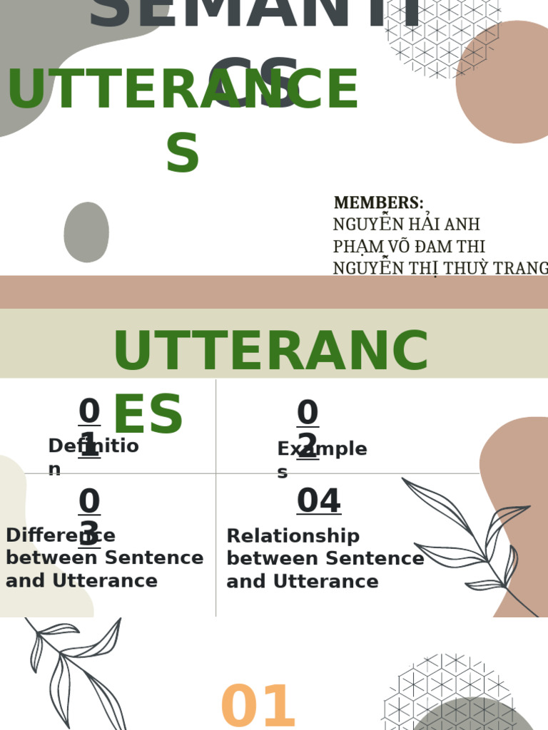 SEMANTICS (HẢI ANH + THI + TRANG) | PDF | Language Mechanics | Grammar