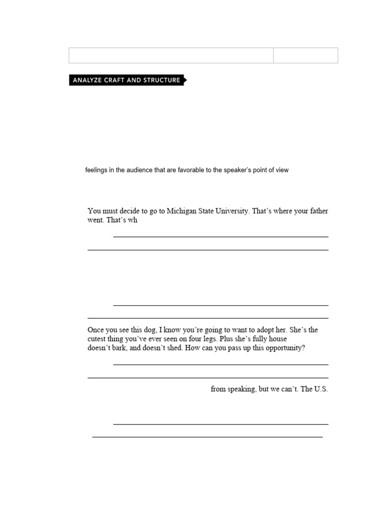 Analyze Craft and Structure - Persuasive Speech (RP) PDF | PDF | Rhetoric