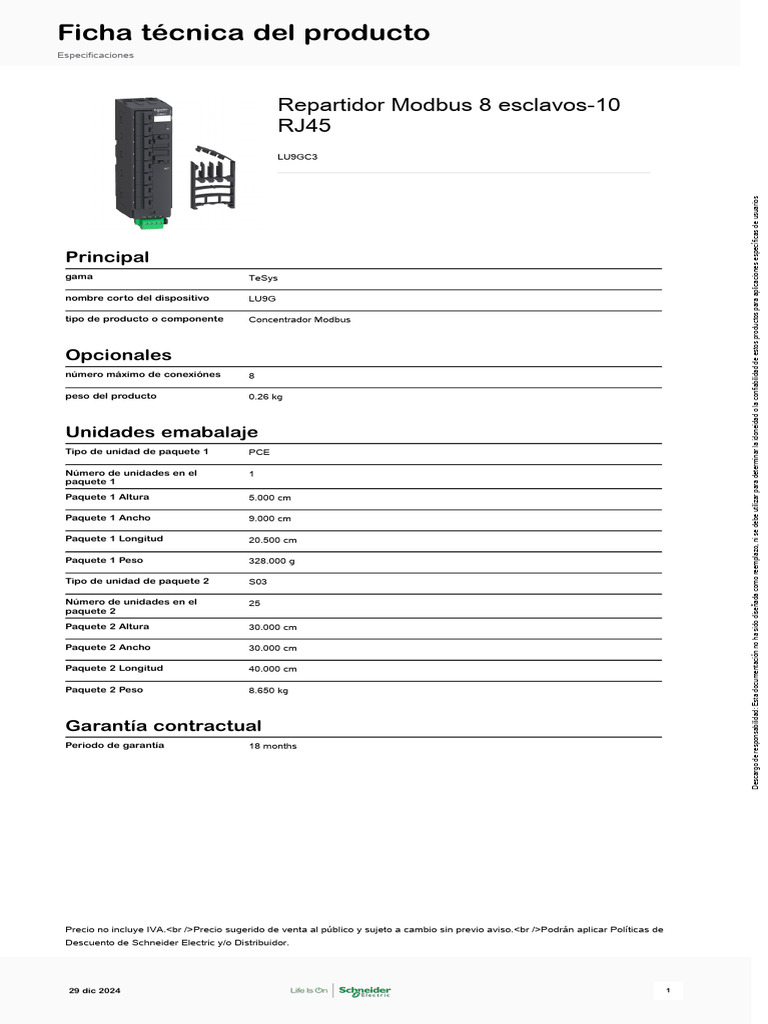 Schneider Electric TeSys-Ultra LU9GC3 | PDF | Economía y medio ambiente