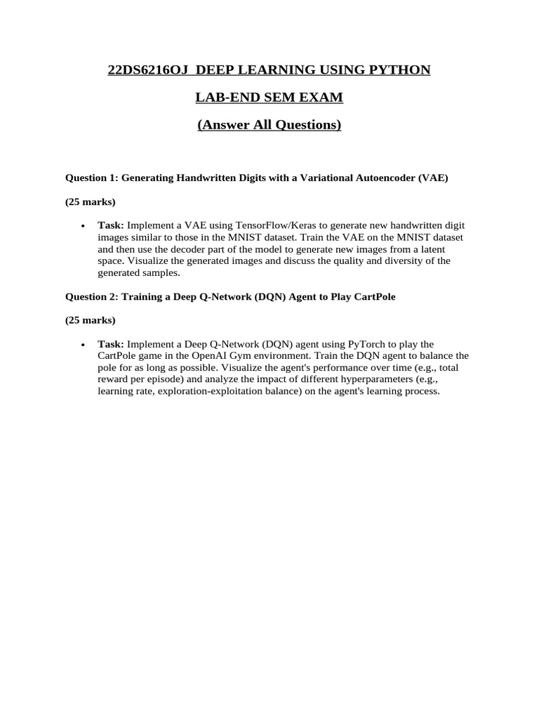 Lab End Sem - Deep Learning Using Python12536 | PDF