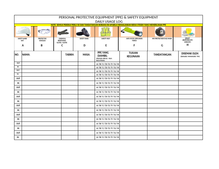 PPE Issuance Record Form - Rev2 | PDF | Personal Protective Equipment ...