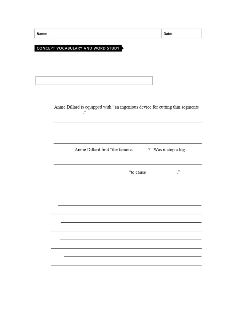 Concept Vocabulary Study Guide | PDF
