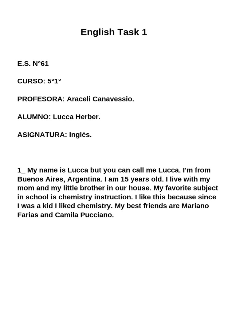 English Task 1 | PDF