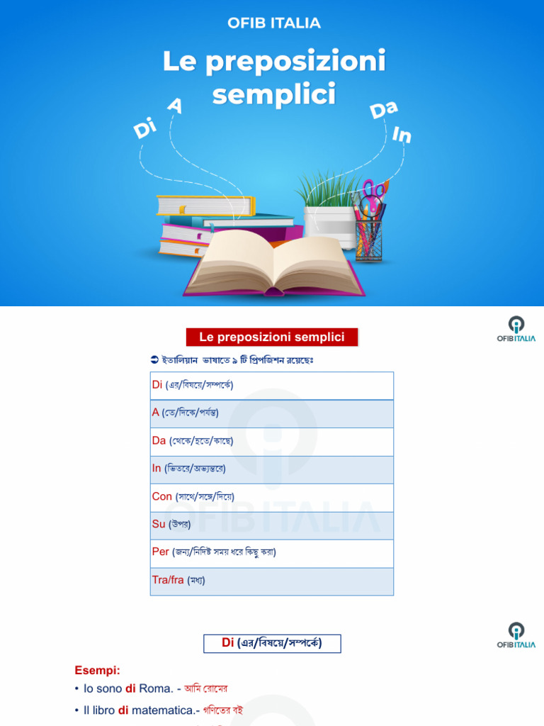Le Preposizioni Semplici Final File | PDF