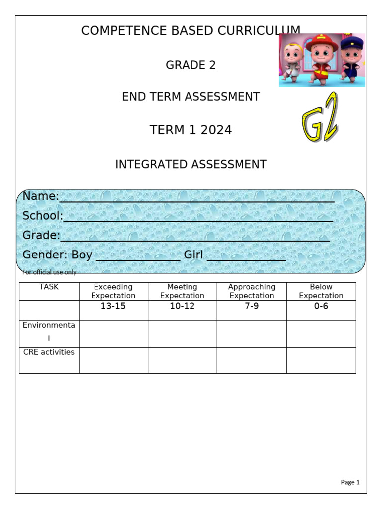 Grade 2 Term 1 Assessment 2024 | PDF