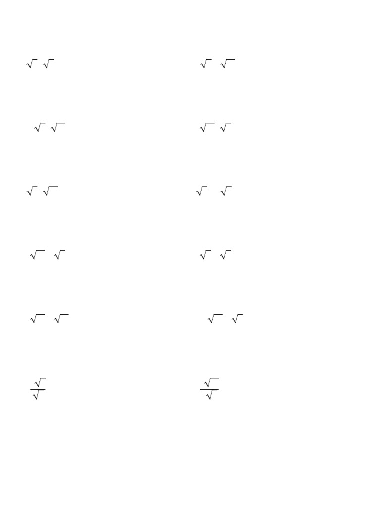 Multiplying and Dividing Square Roots Worksheet | PDF | Elementary ...