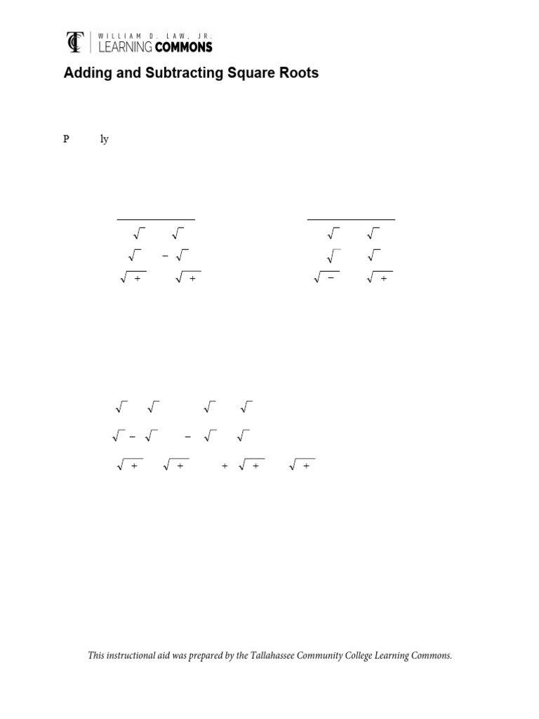 Square Roots Worksheet12 | PDF | Mathematical Analysis | Mathematics