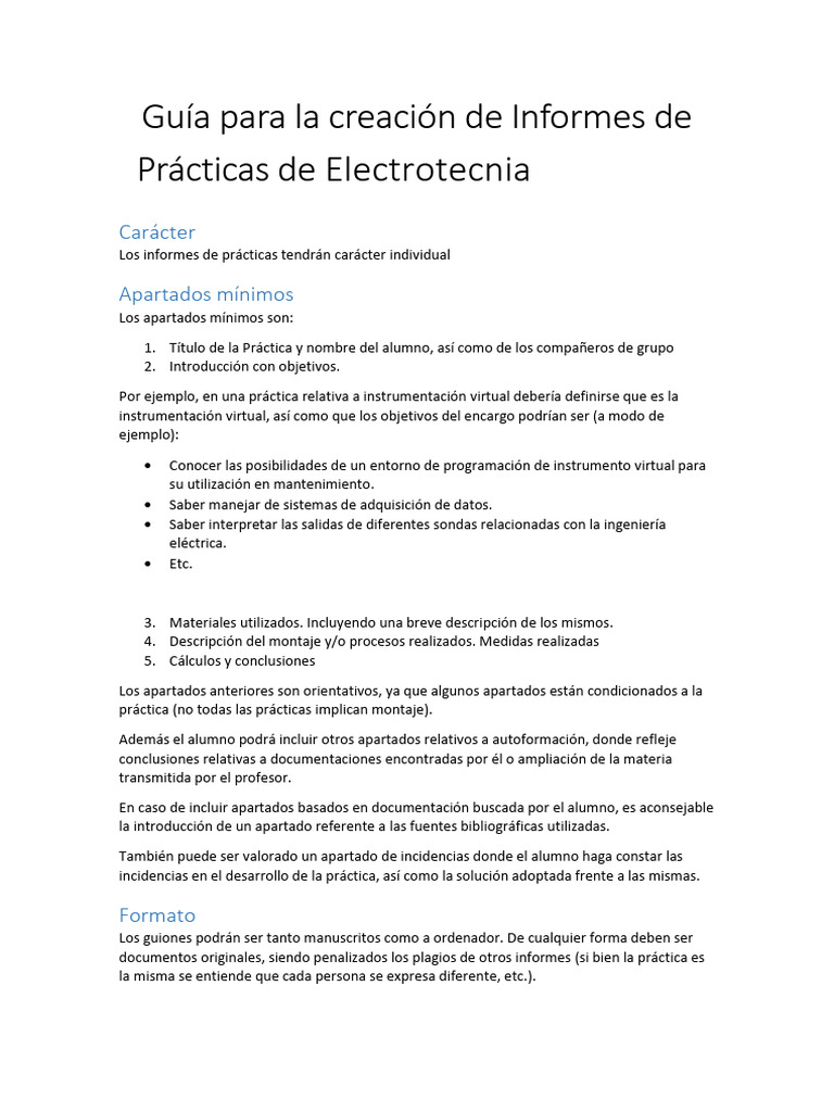 Guía para La Creación de Informes de Prácticas de Electrotecnia | PDF | Informática