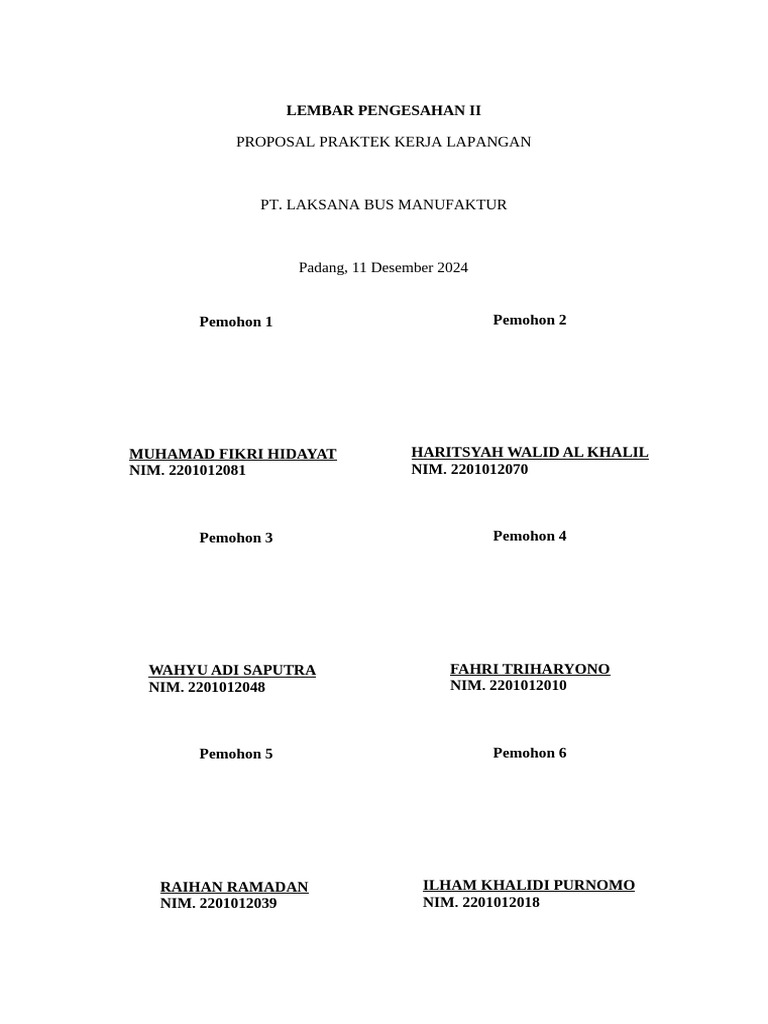 Lembaran Pengesahan | PDF