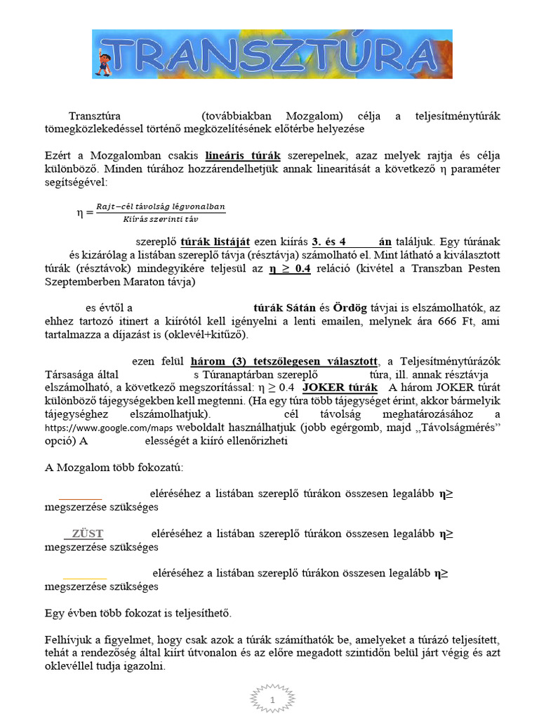 Transztúra Mozgalom 2023 - Kiírás | PDF