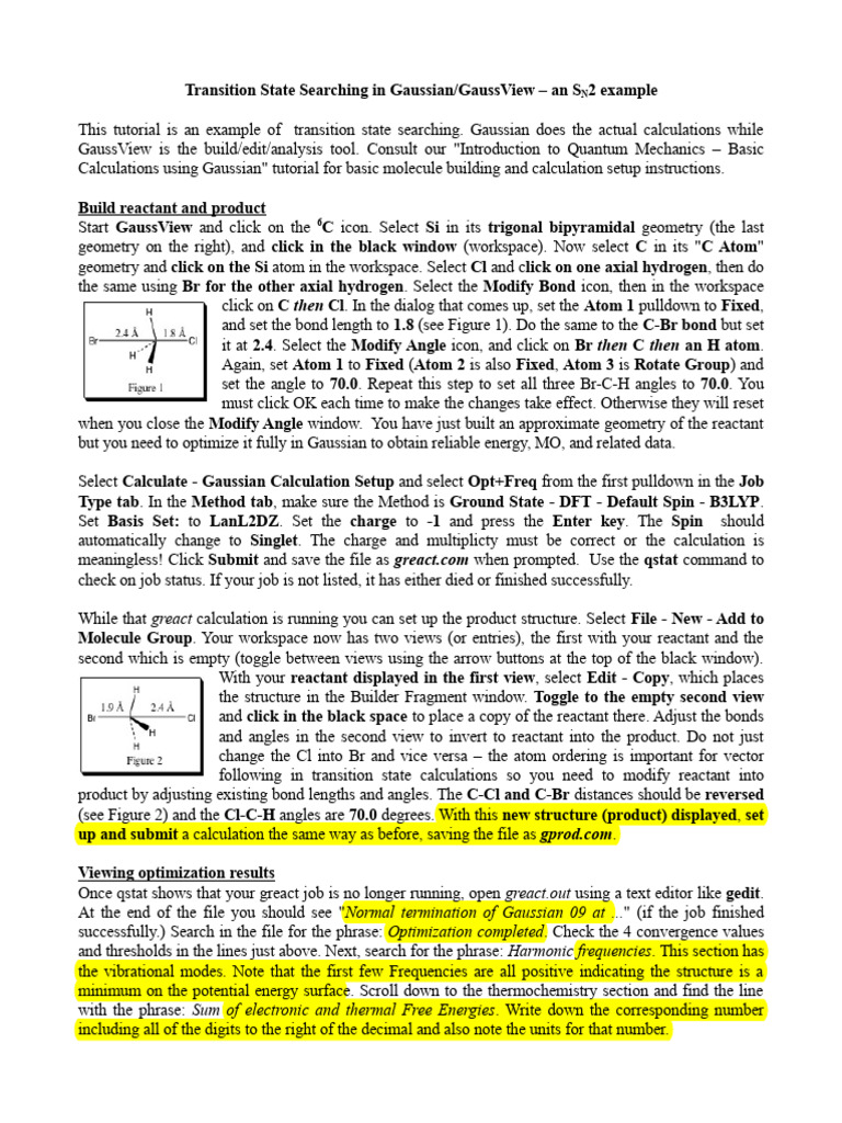 QST2 and IRC - COMPLETE INSTRUCTIONS | PDF | Chemical Bond | Chemistry