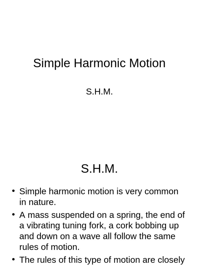 Simple Harmonic Motion | PDF