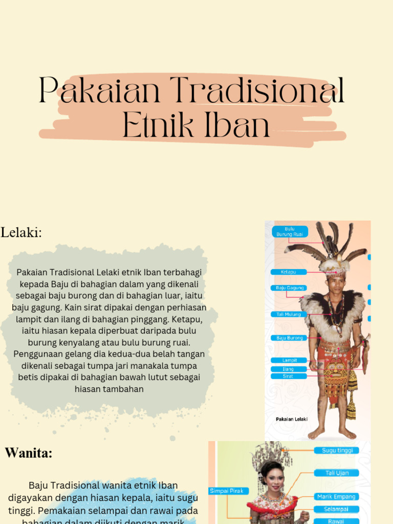 二十Pakaian Tradisional Etnik Iban Presentation二十四 | PDF