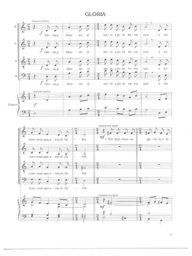 Gloria Francisco Palazón Misa en Re | PDF