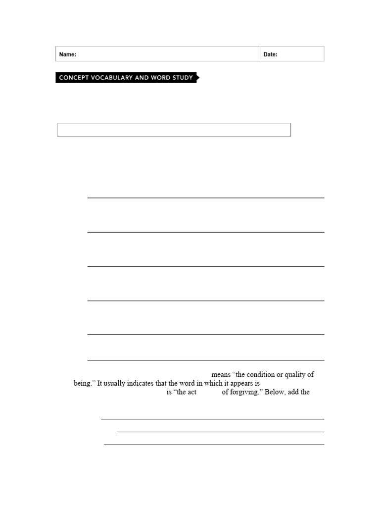 Concept Vocabulary and Word Study PDF | PDF