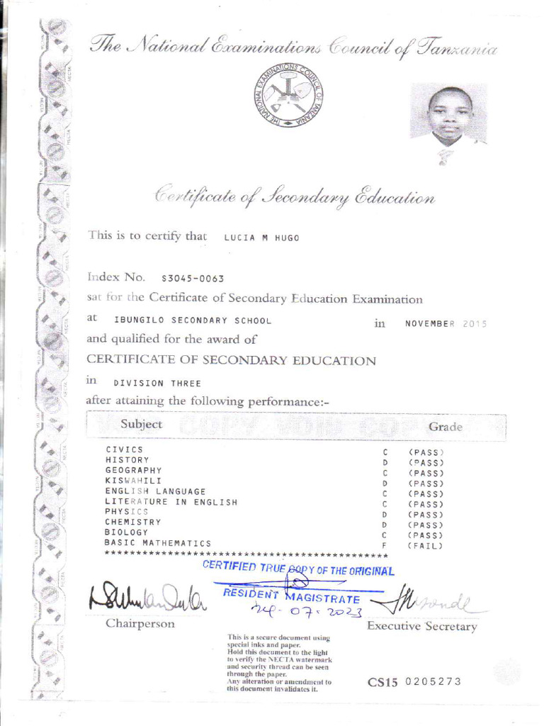 Lucia Hugo Form Four | PDF