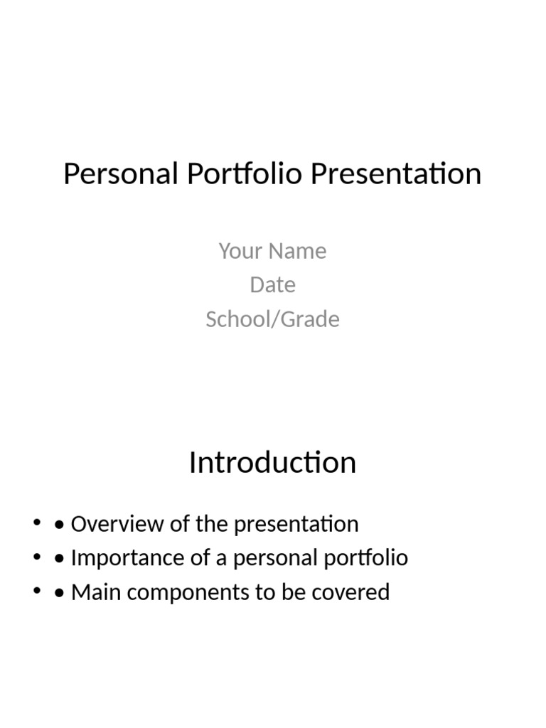Personal Portfolio Presentation Pdf