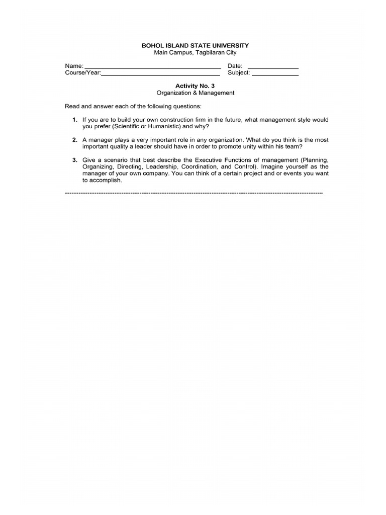 A3 Organization Management | PDF