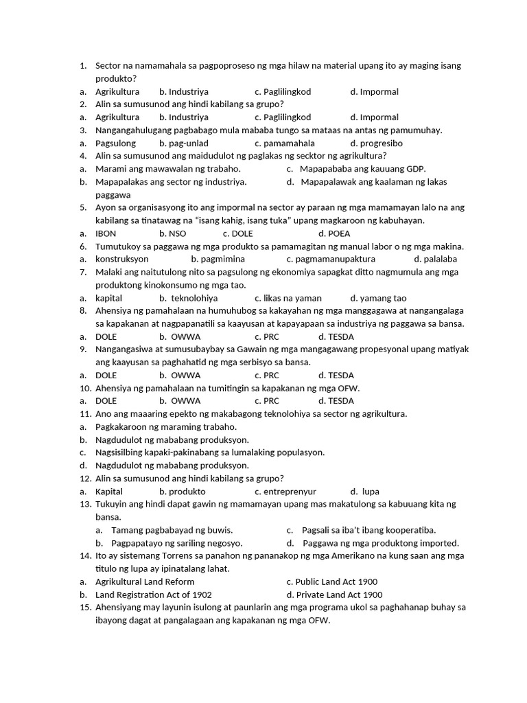 4th Grading Exam 1 | PDF