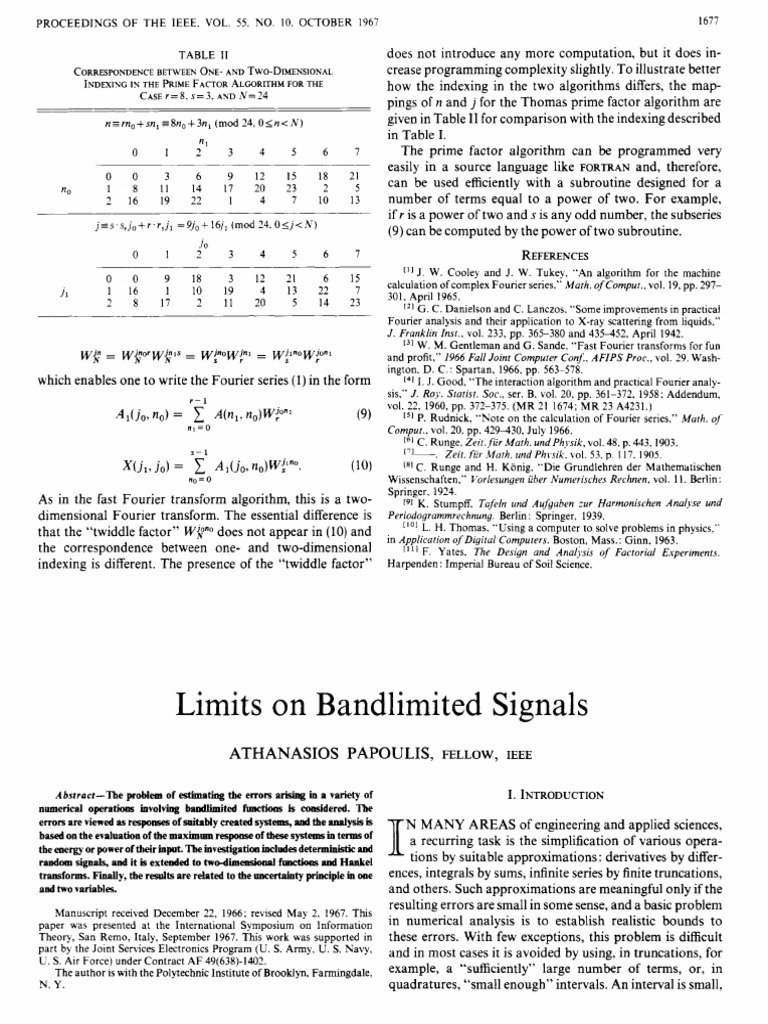 Limits On Bandlimited Signals | PDF | Spectral Density | Algorithms
