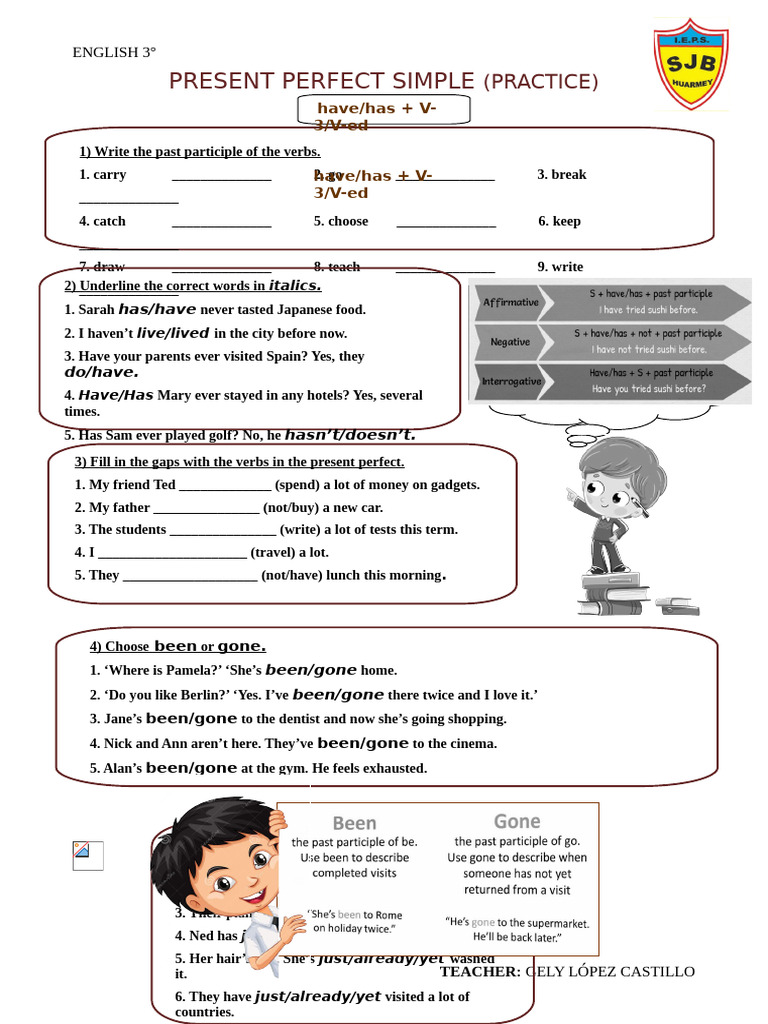 3° Present Perfect Simple Practice | PDF