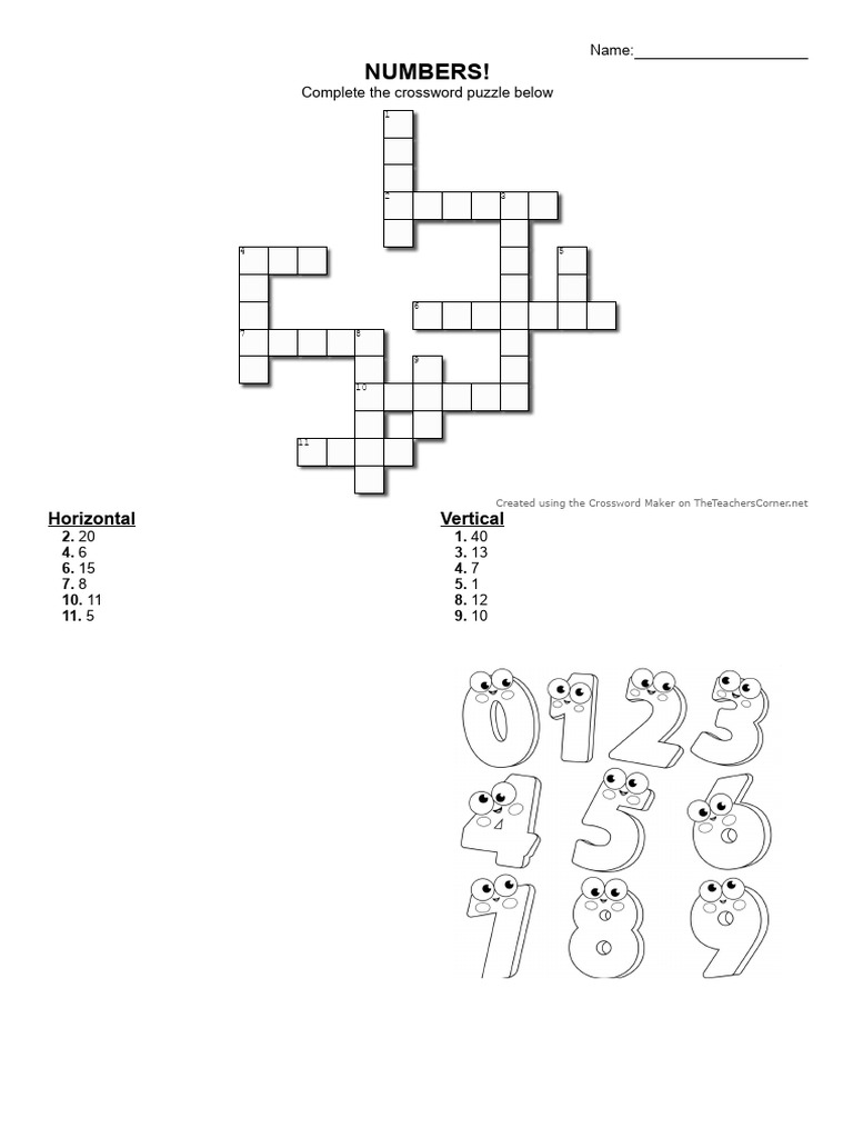 Numbers Crossword Puzzle Challenge | PDF