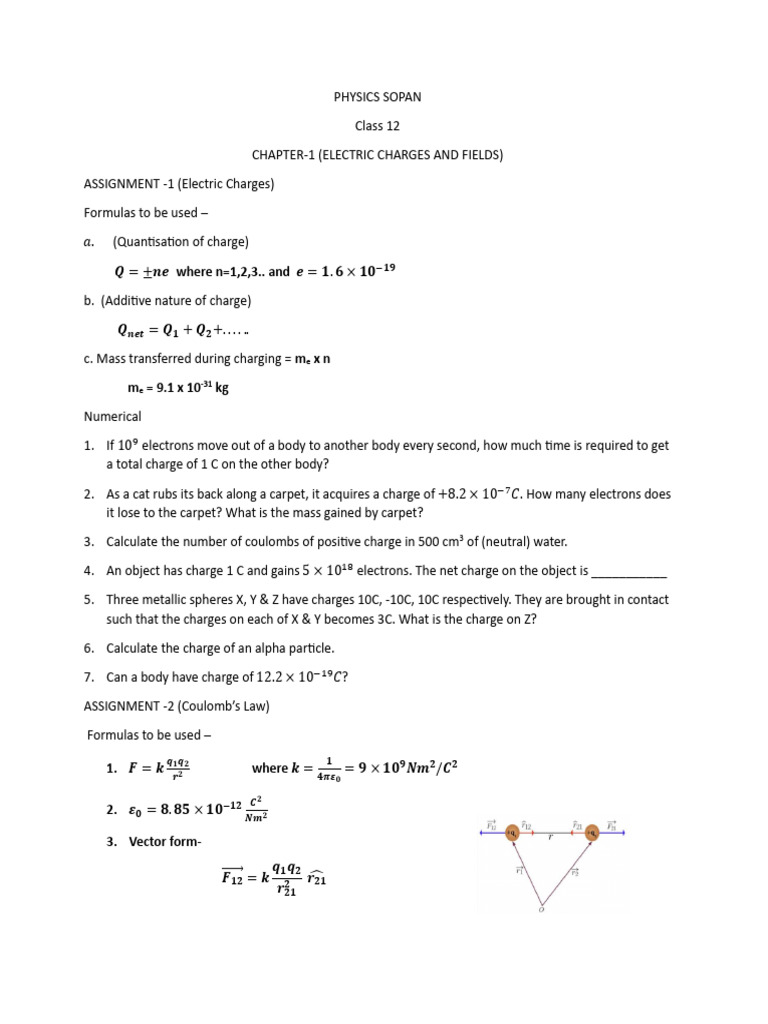 Coulomb's Law | PDF | Force | Electric Charge