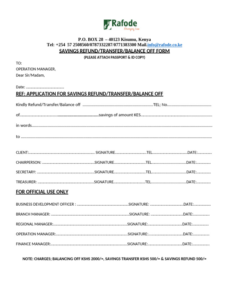 Savings Refund/Transfer Request Form | PDF | Coins | Foreign Exchange ...