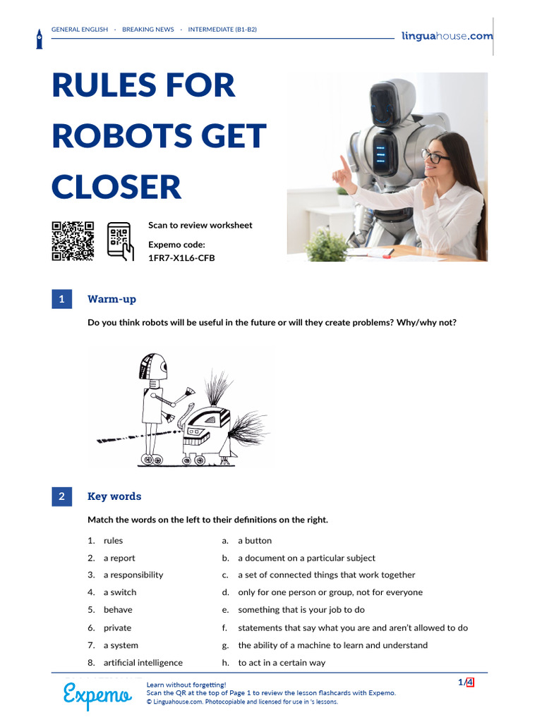 rules-for-robots-get-closer-british-english-teacher-B1-B2 | PDF