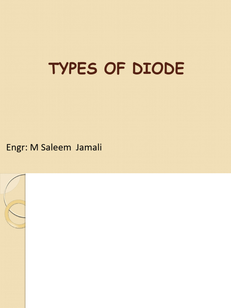 #4 Types of Diodes (Basic Electronics) | PDF | Diode | P–N Junction