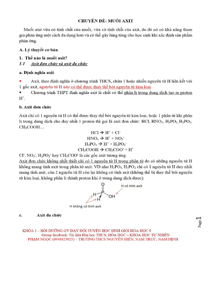 7. CĐ Muối axit | PDF