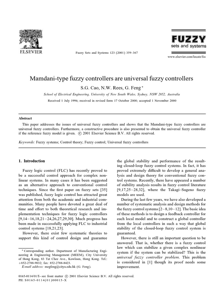 Mamdani - Type Fuzzy Controlers | PDF | Fuzzy Logic | Asymptotic Analysis