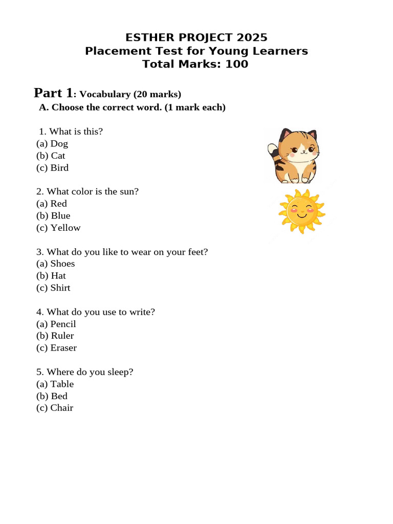 Ptest For YL by Suusuu | PDF