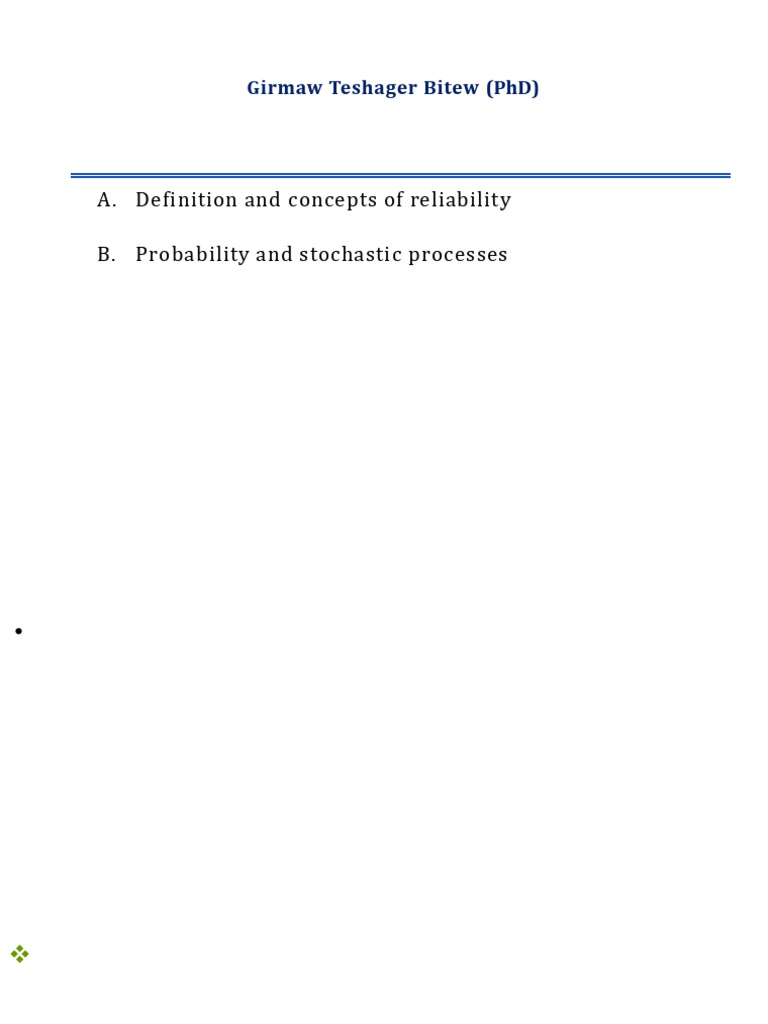 EEng6021 Lec 01 Reliability 1 | PDF | Reliability Engineering | Probability