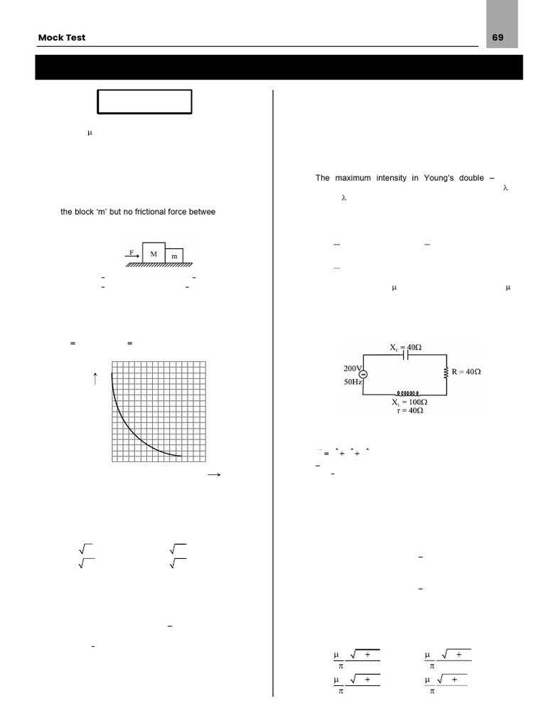 Physics: Mock Test - 7 | PDF | Mitosis | Cell Membrane