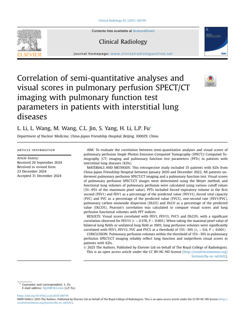 Correlation of Semi Quantitative Analyses and Visu | PDF | Ct Scan | Lung
