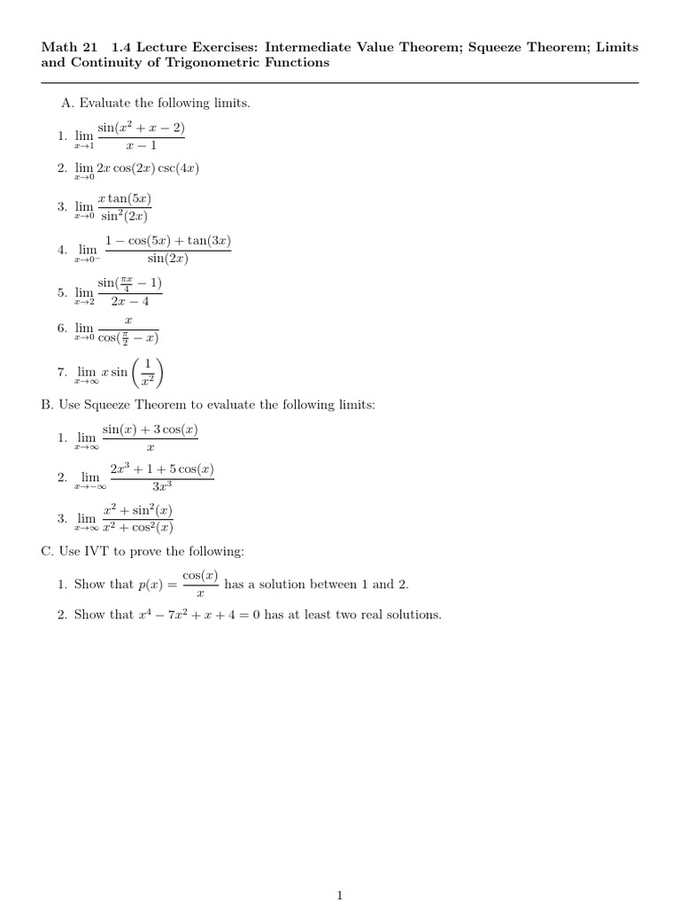 1 5 Lecture Exercises | PDF