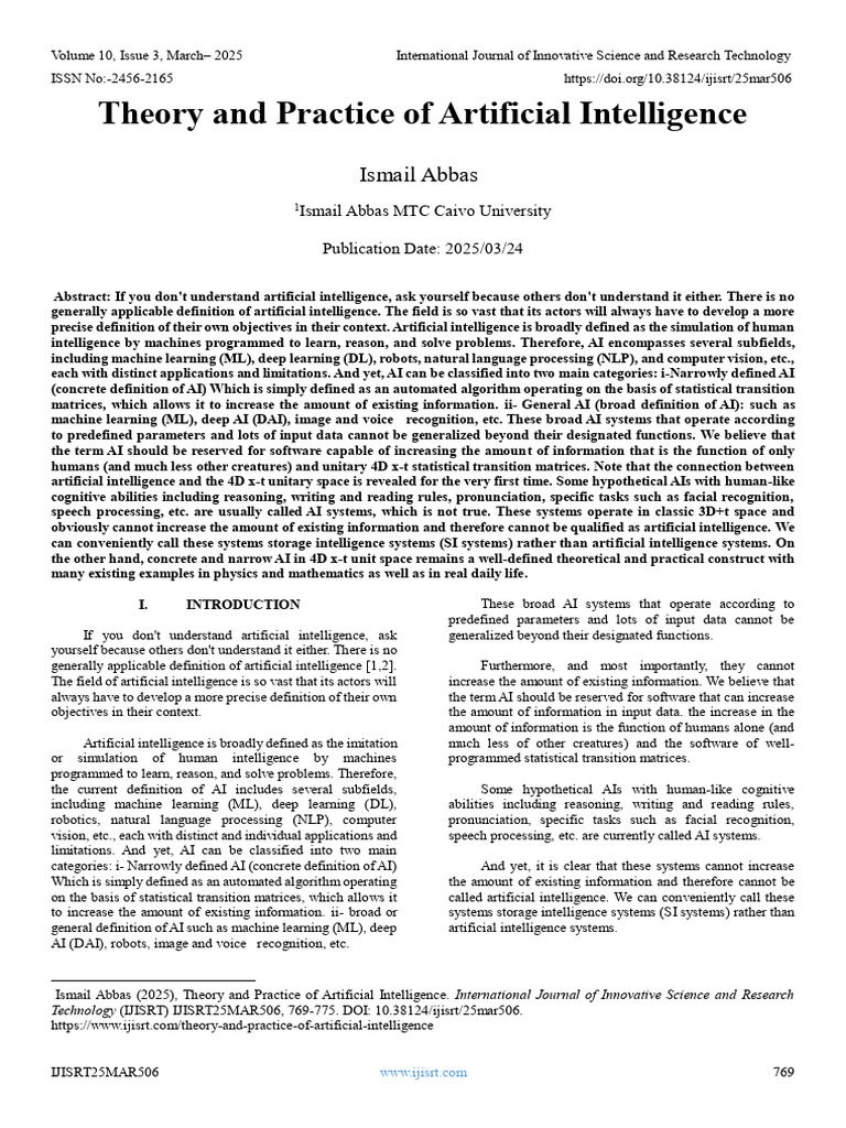 Theory and Practice of Artificial Intelligence | PDF | Artificial Intelligence | Intelligence ...