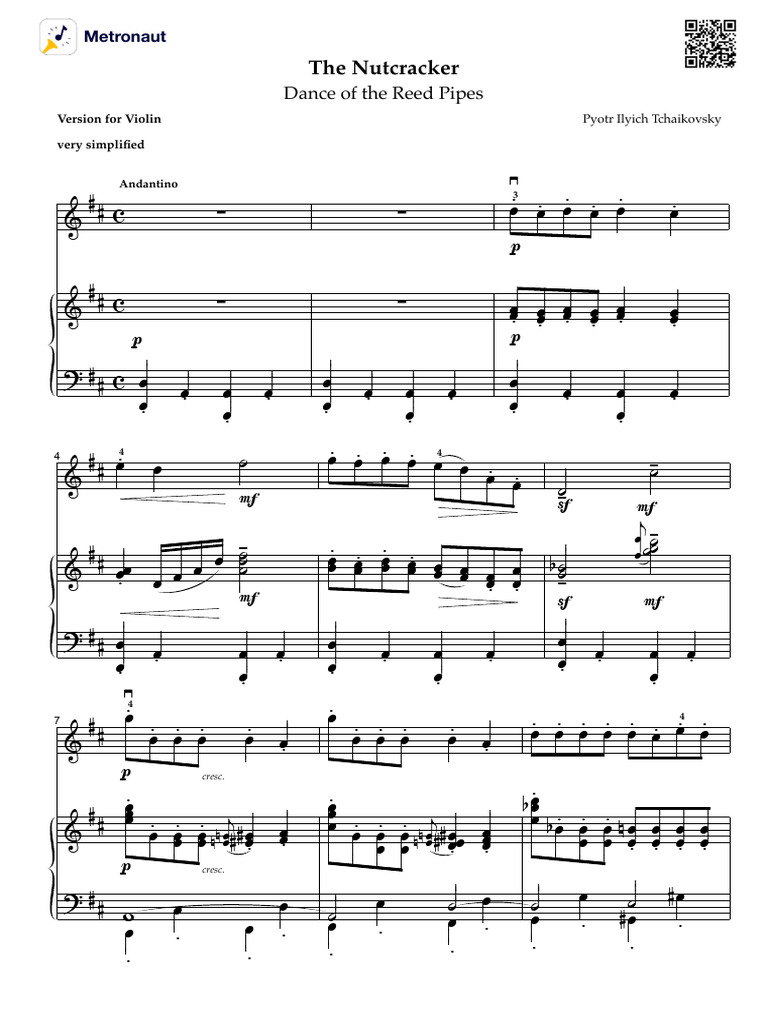 The Nutcracker: Dance of The Reed Pipes | PDF