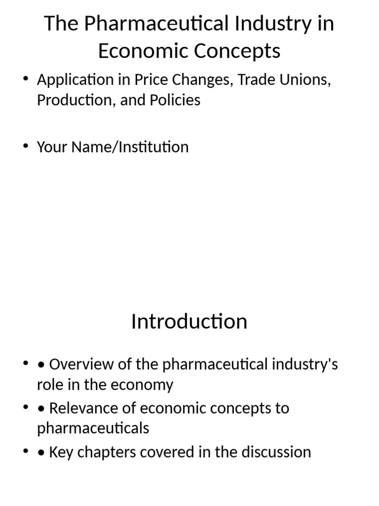 Pharmaceutical Industry Economics | PDF