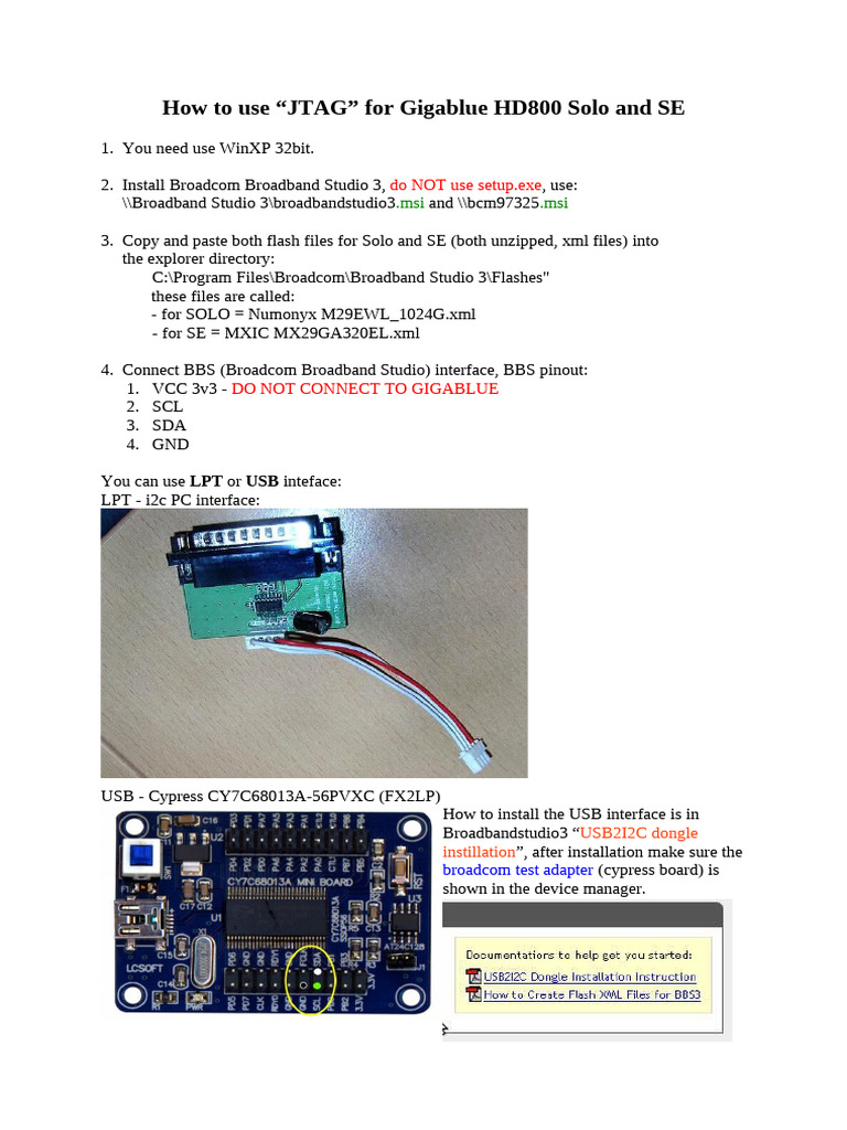 How To Use JTAG For Gigablue HD800 Solo and SE V2 | PDF