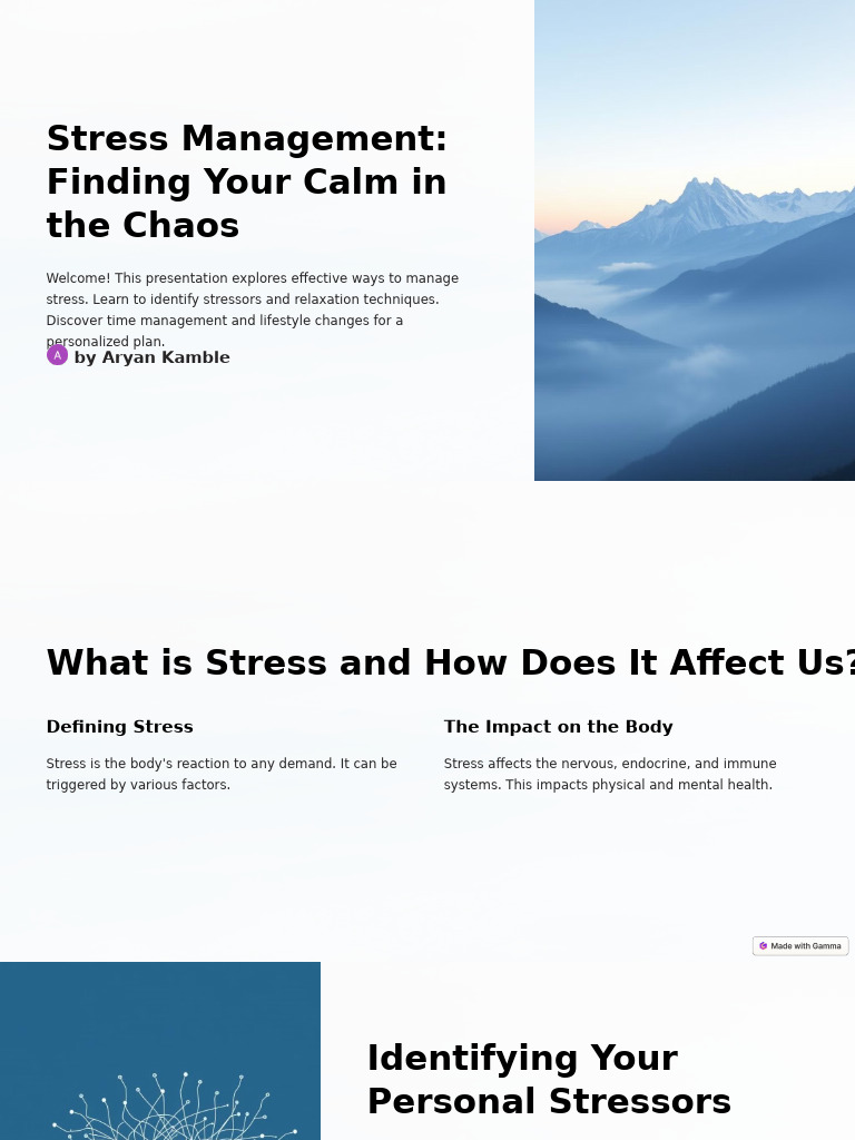 Stress Management Finding Your Calm in The Chaos | PDF | Stress ...