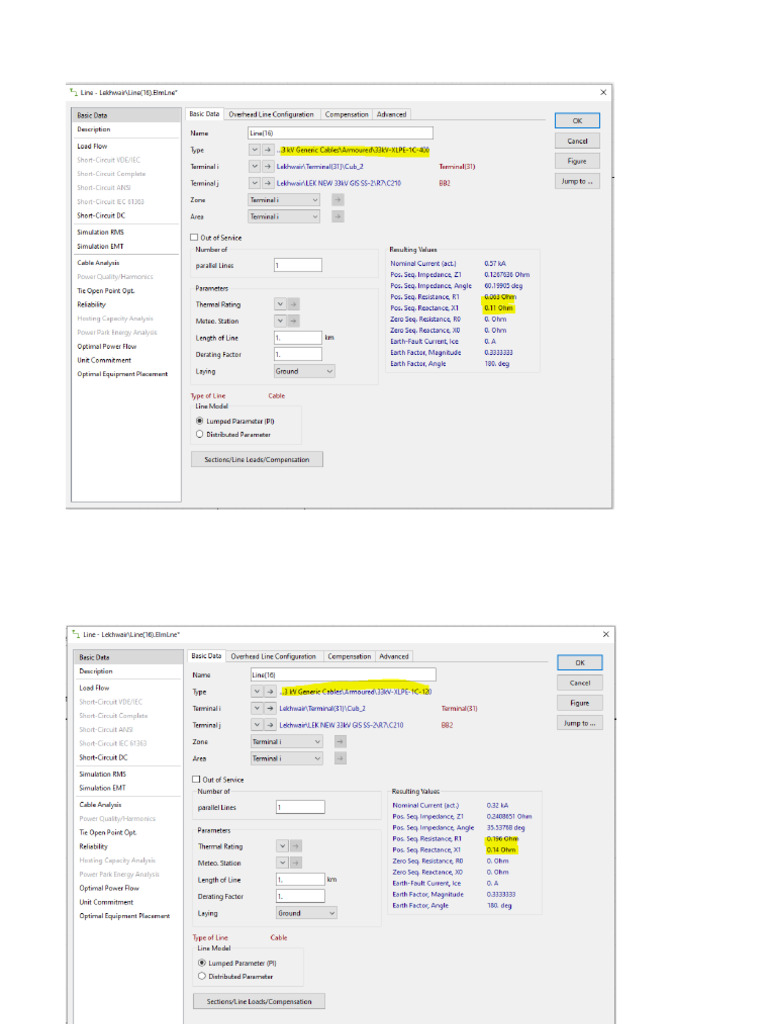 Digsilent OHL CABLE PARAMETERS (REC) | PDF