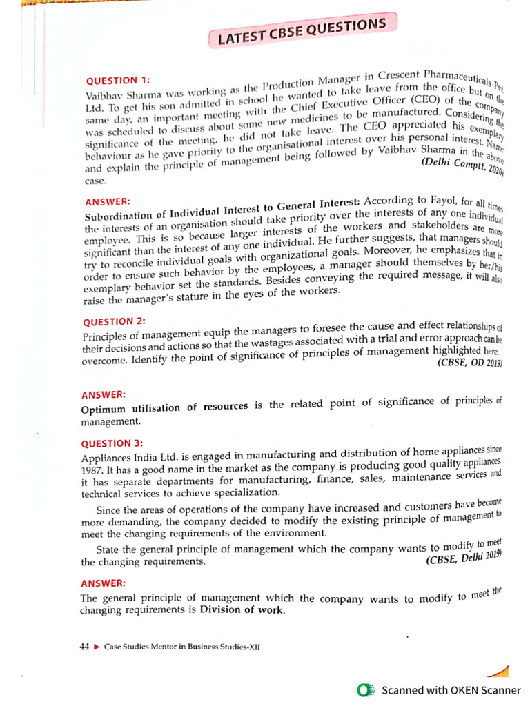 Principles of Management APC Case Studies | PDF