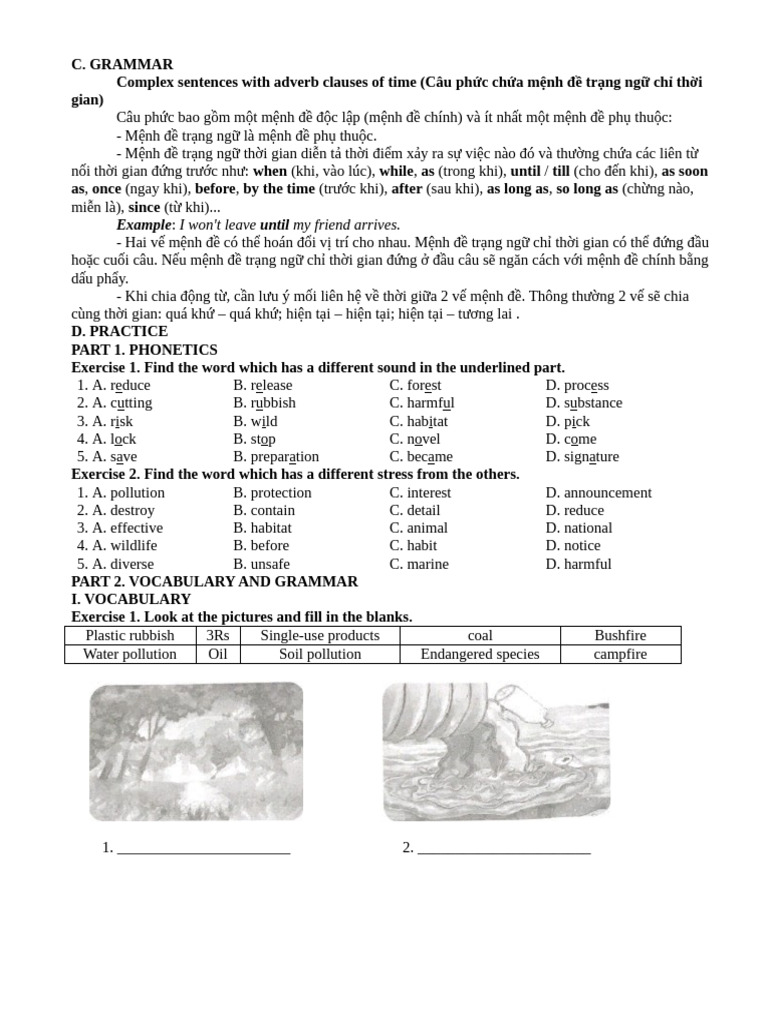 Tieng anh 8 - hk2 | PDF | Pollution | Water