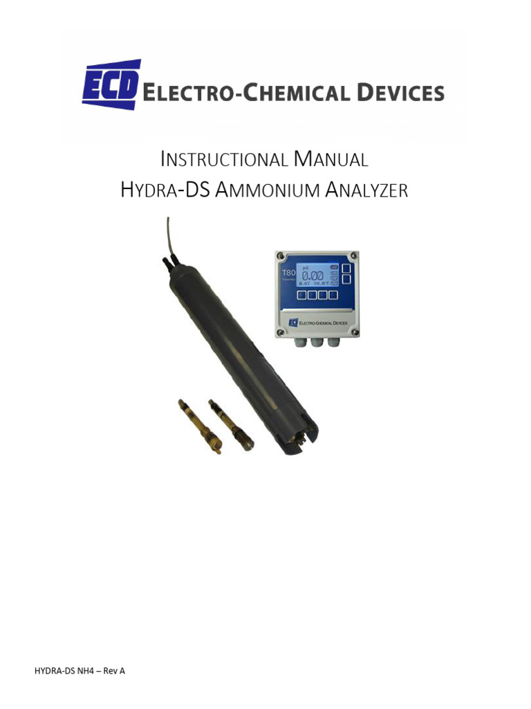 Hydra-DS Ammonium Analyzer Manual | PDF | Legal Liability | Electrical Wiring