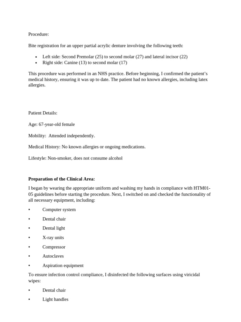 Upper Partial Denture Bite Registration | PDF | Dentures | Medicine