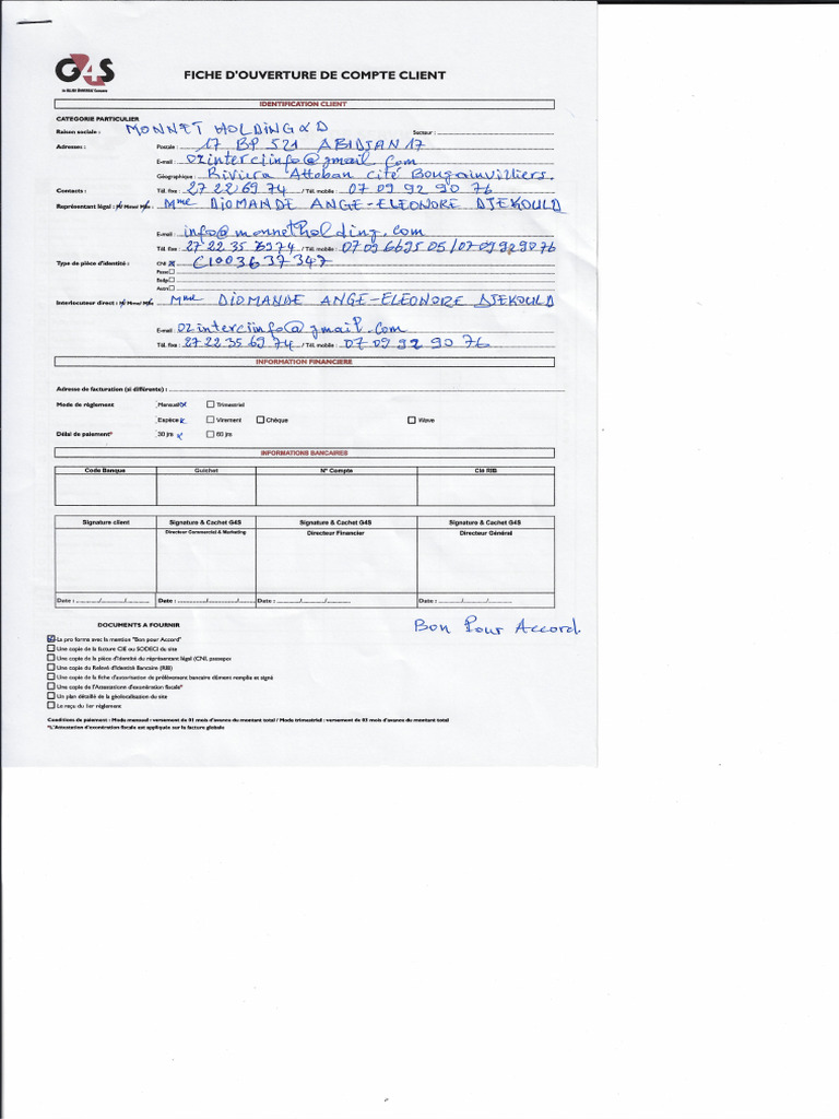 Formulaire g4s | PDF